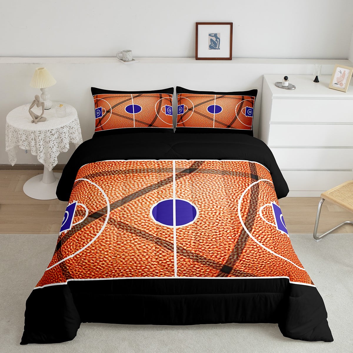 Erosebridal Basketball Comforter Set Gaming Sports Comforter Ball Games Bedding Set Queen Size ...