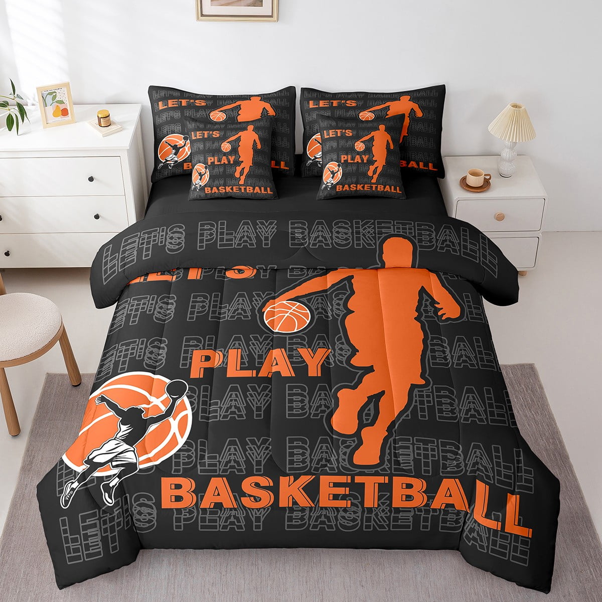 Erosebridal Basketball Comforter Set King Size 7 Pieces Basketball ...