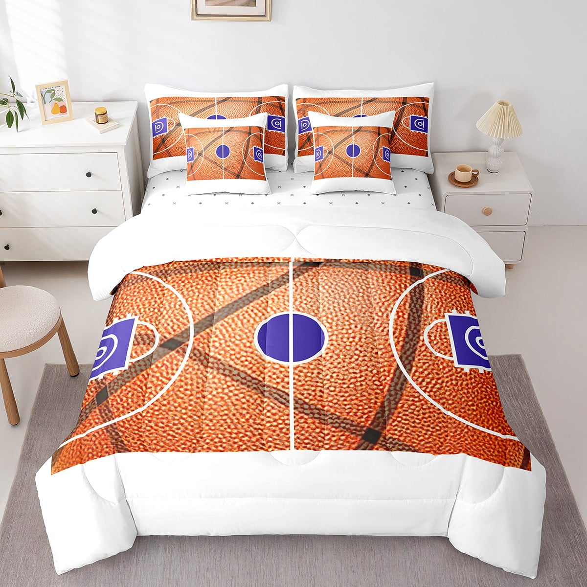 Erosebridal Basketball Comforter Set With Sheets7 piece Gaming Sports ...