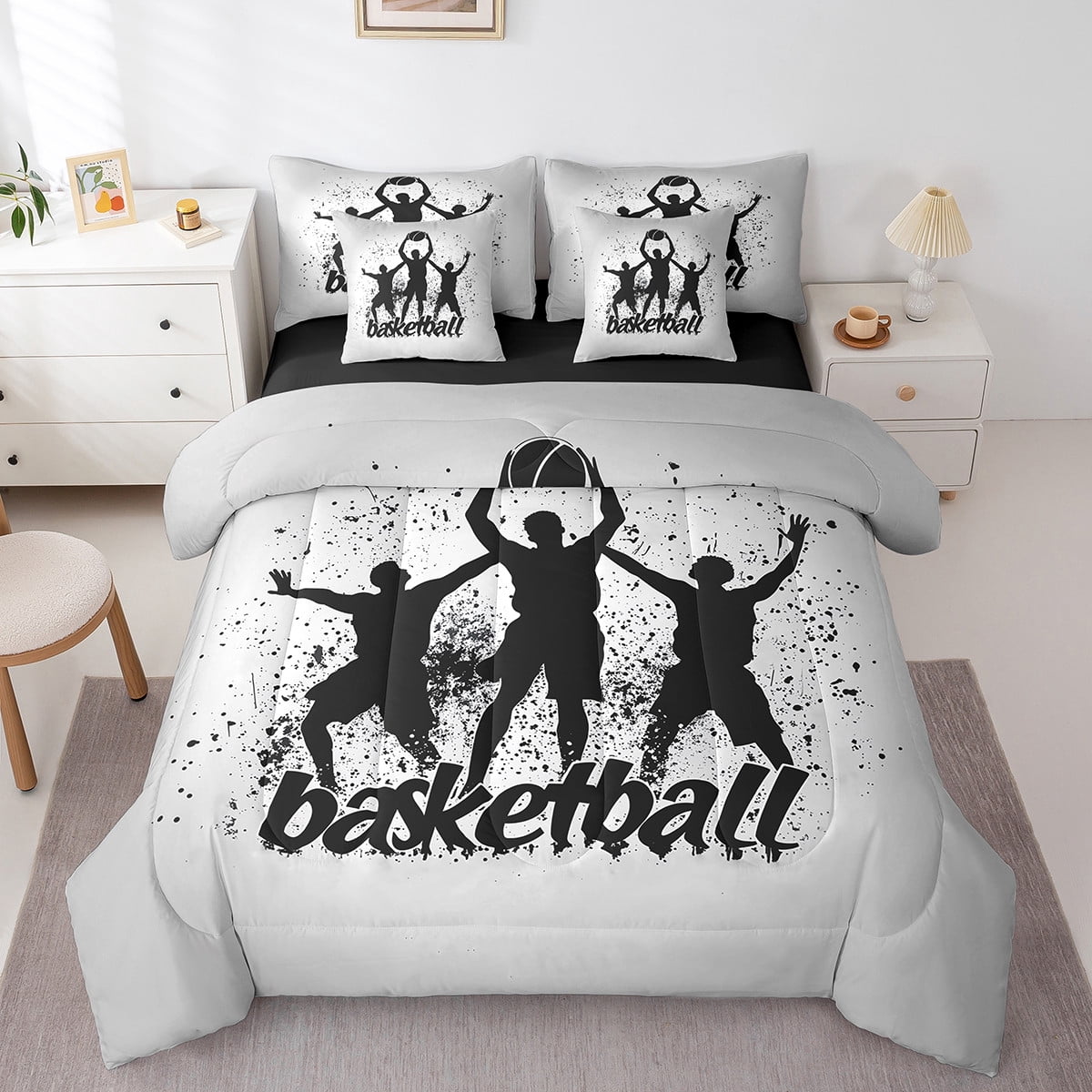 Erosebridal Basketball Lover Bed in a Bag Queen size, Balls Sports Bed ...