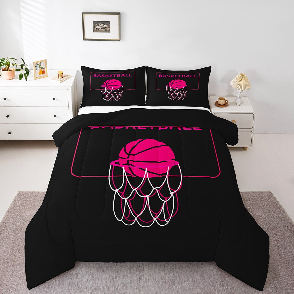 Erosebridal Basketball Sport Bedding King Comforter Set, Athlete Game ...