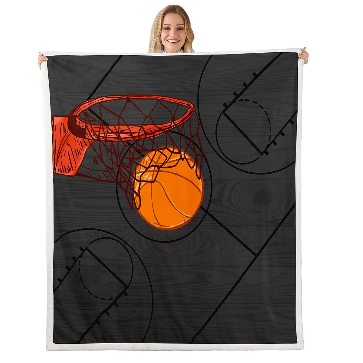 Erosebridal Basketball Sport Throw Blanket for Couch 50x60,Basketball ...