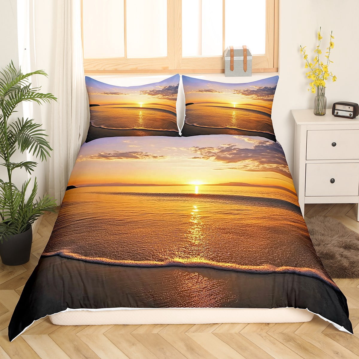 Erosebridal Beach Duvet Cover Full Size Hawaiian Beach Ocean Bedding ...