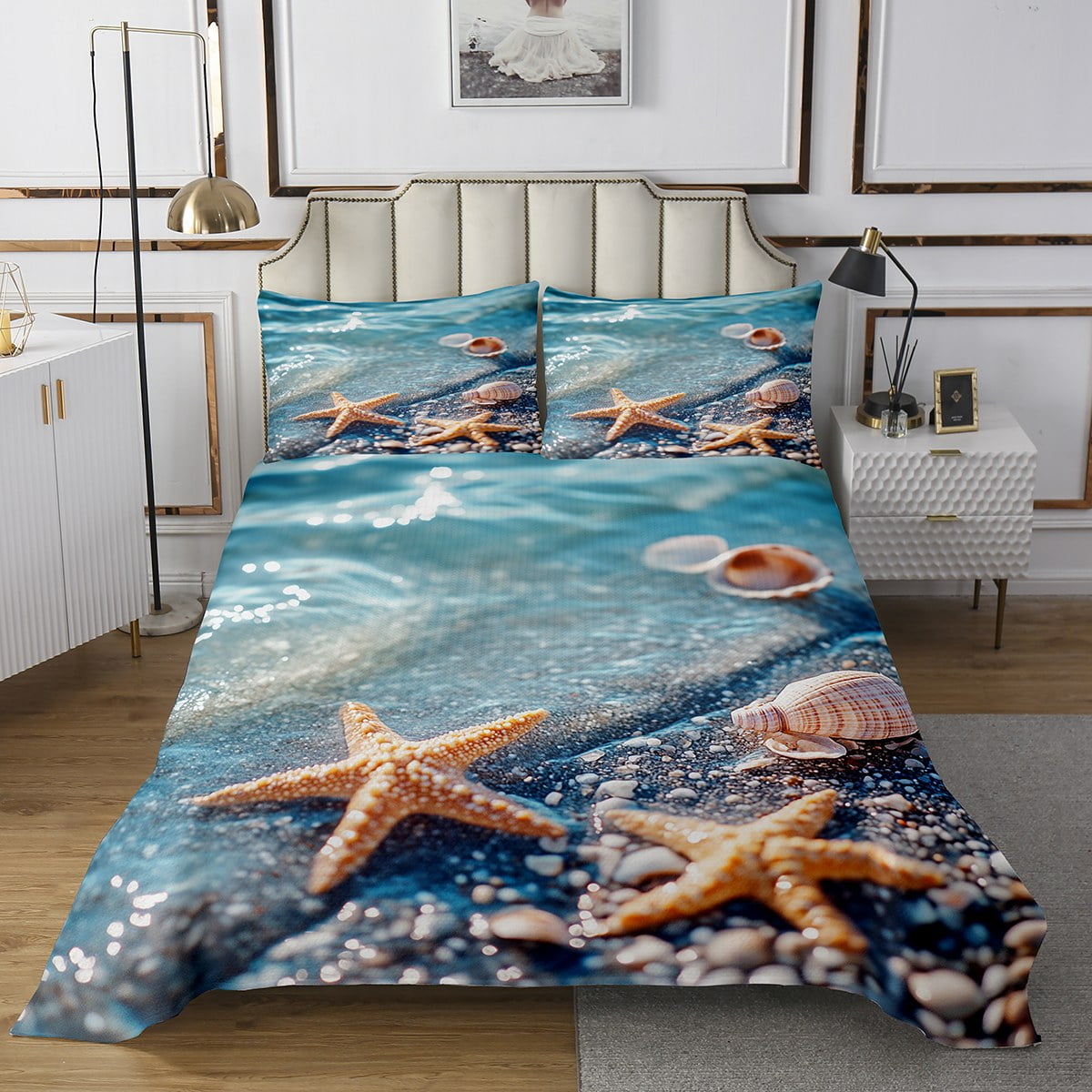 Erosebridal Beach Theme Bedspread Twin Size Starfish Seashell Conch ...