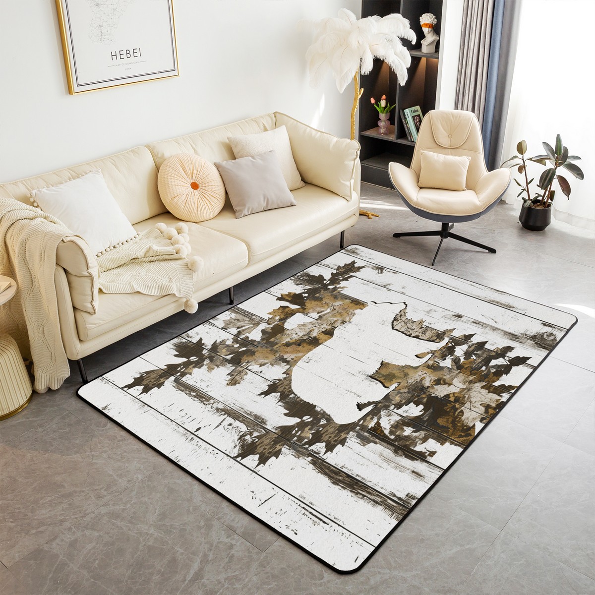 Erosebridal Bear Indoor Floor Mat Boys Girls Area Rug 5x7 Animal Living ...