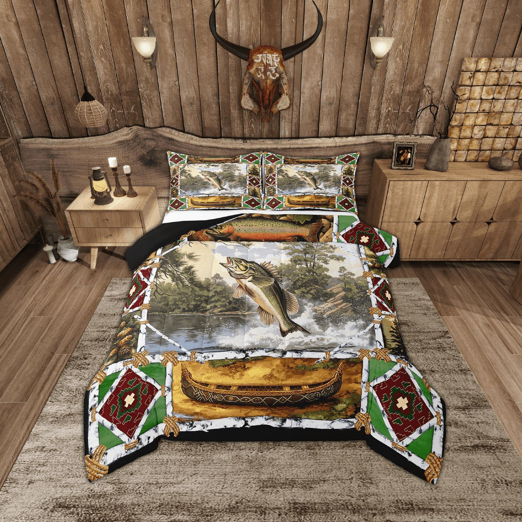 Erosebridal Big Pike Bass Fish Bedding Sets Twin with Comforter ...