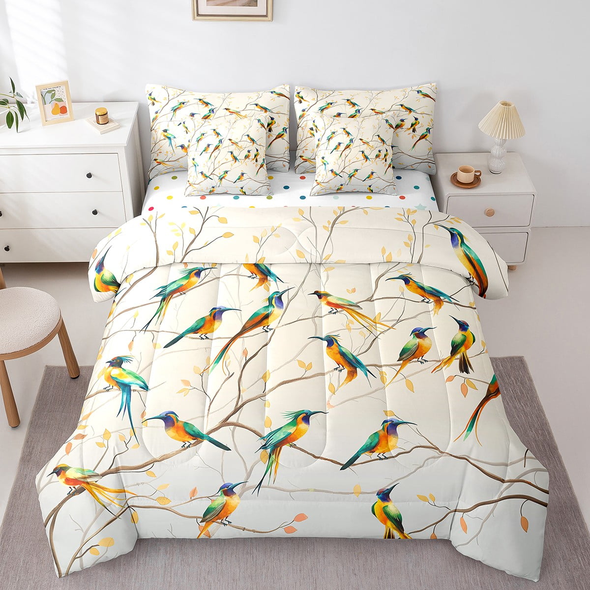Erosebridal Bird Kingfisher Bedding Twin Size, Wild Animal Comforter ...