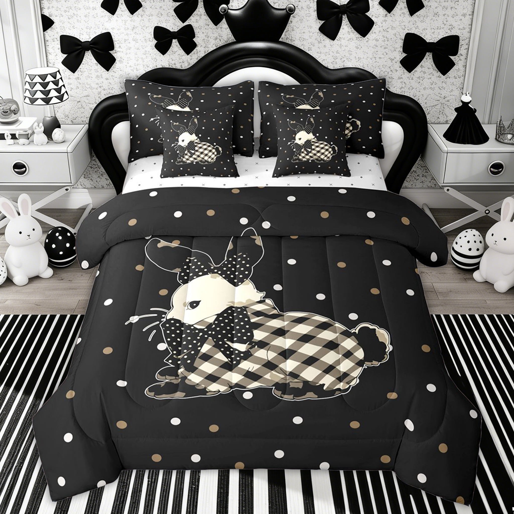 Erosebridal Black Buffalo Rabbit Kid Bedding Comforter Set, Princess ...