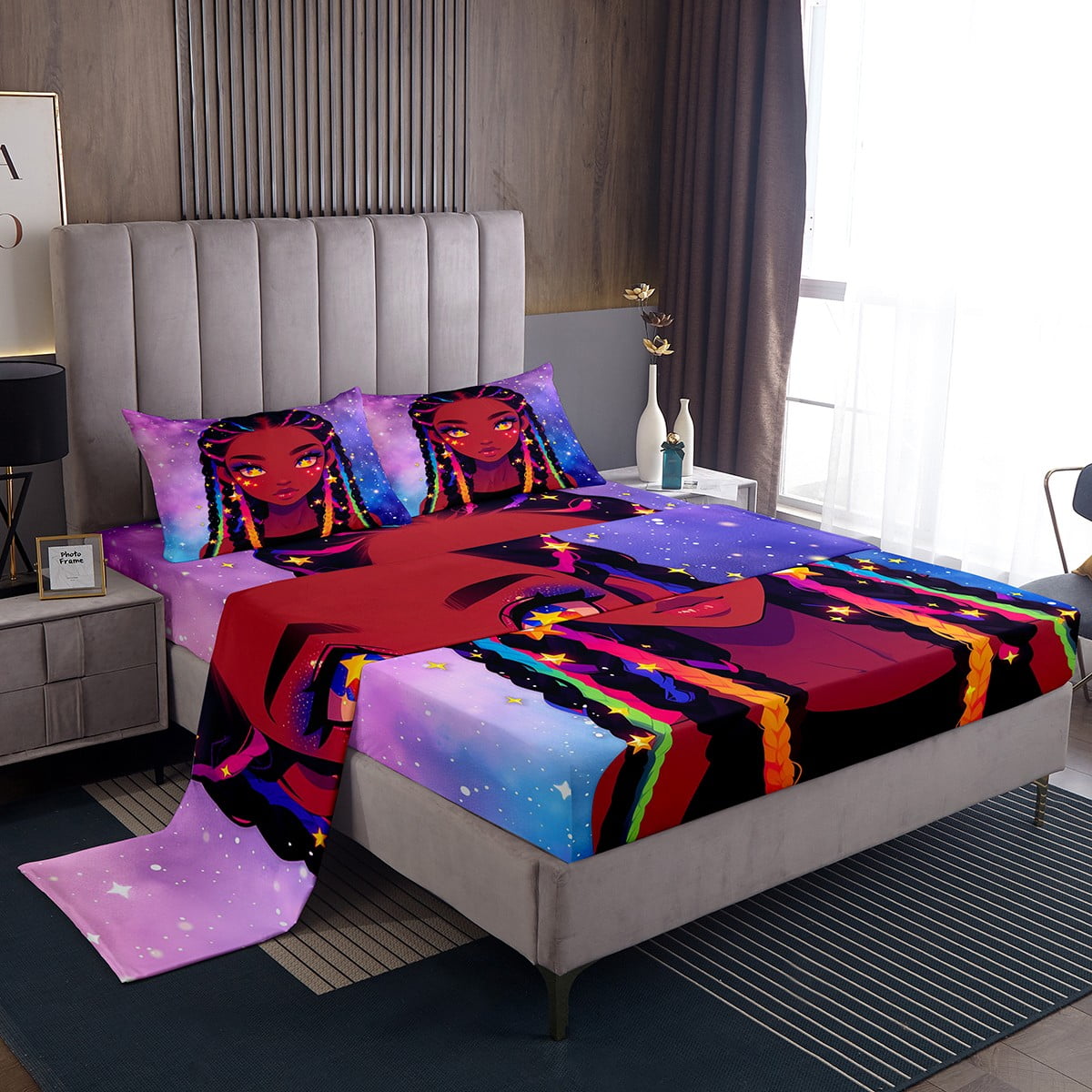 Erosebridal Black Bed Sheets Set Twin Princess Sheet Set American ...