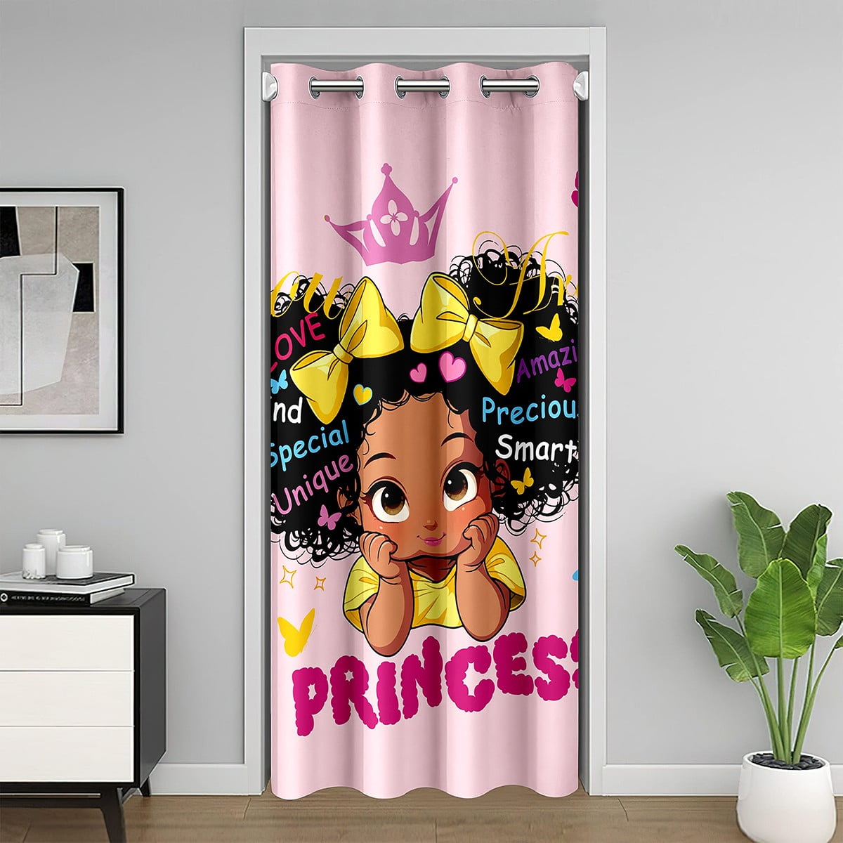 Erosebridal Black Princess Door Curtain For Door Window 59x80, Fariy ...