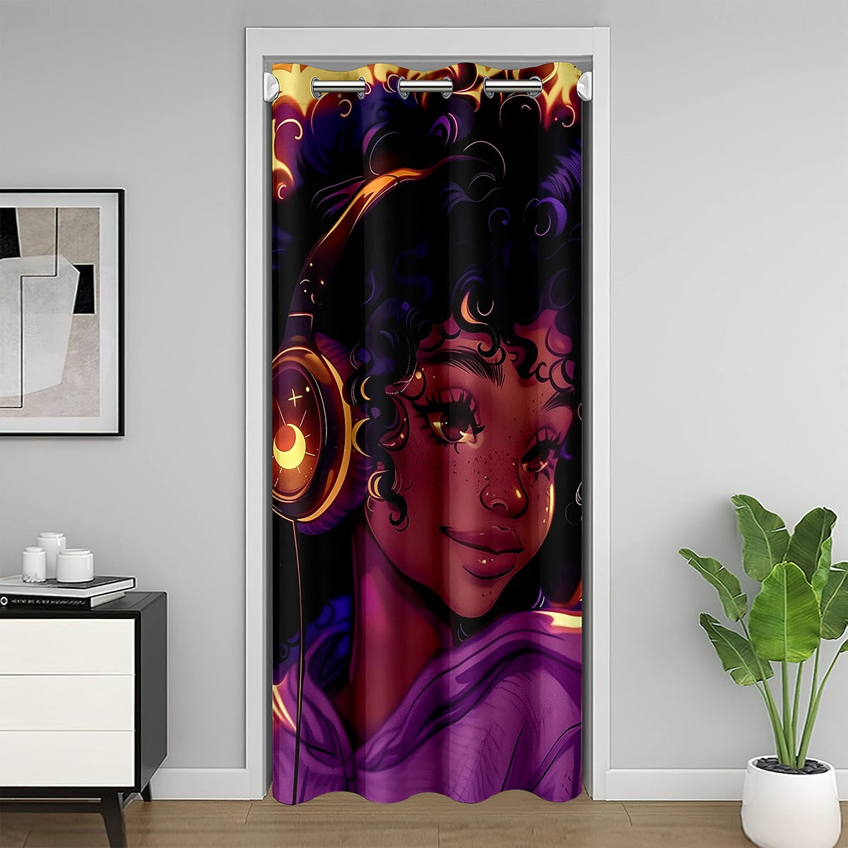 Erosebridal Black Princess Door Curtain Panel 42x80, Purple Room ...