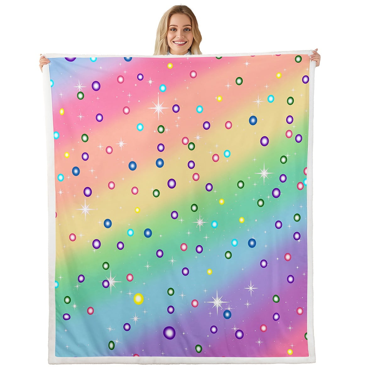 Erosebridal Blanket Colorful Rainbow Throw Blanket Women Lady Tie Dye ...