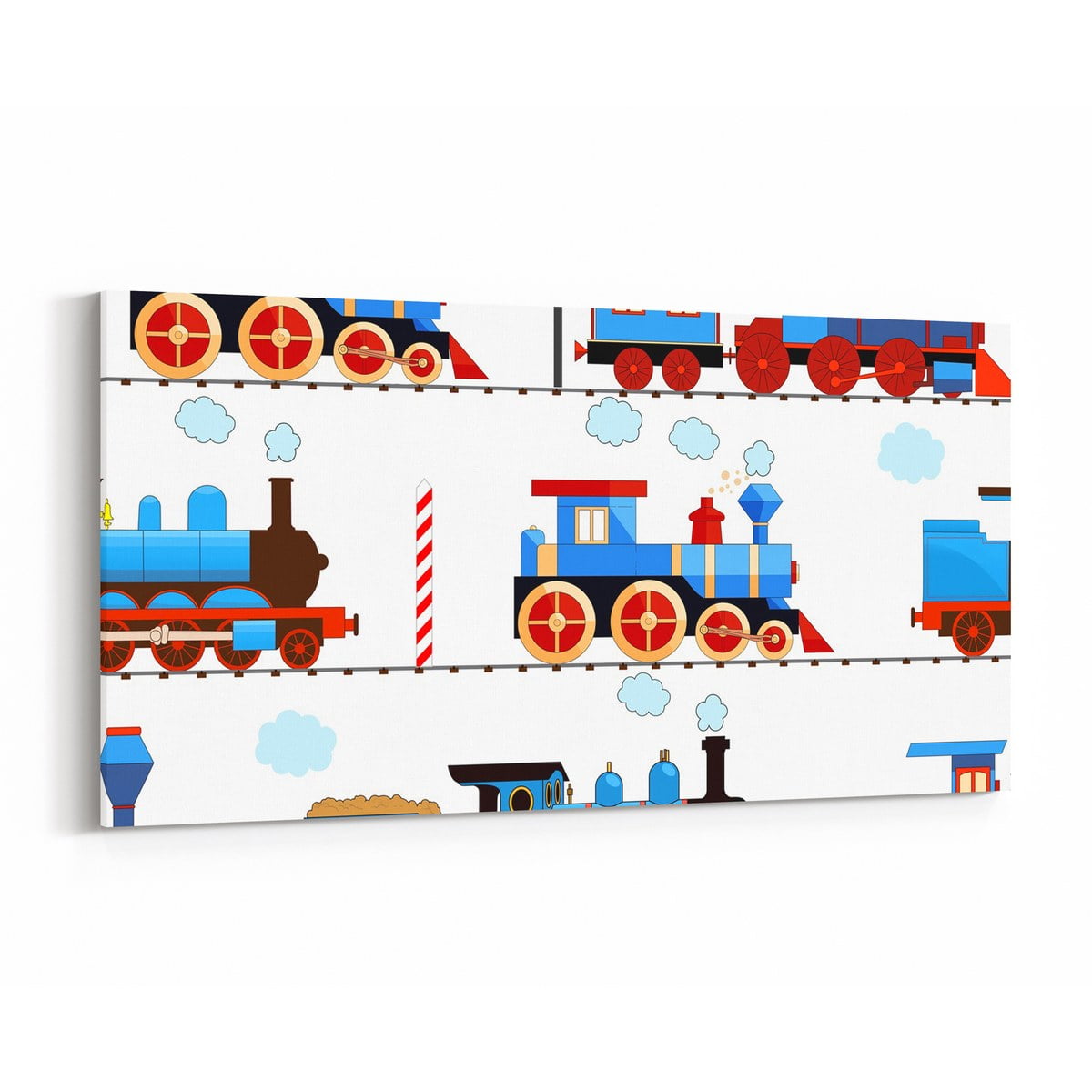 Erosebridal Blue Train Paintings Wall Decor Bedroom , Steam Engine ...