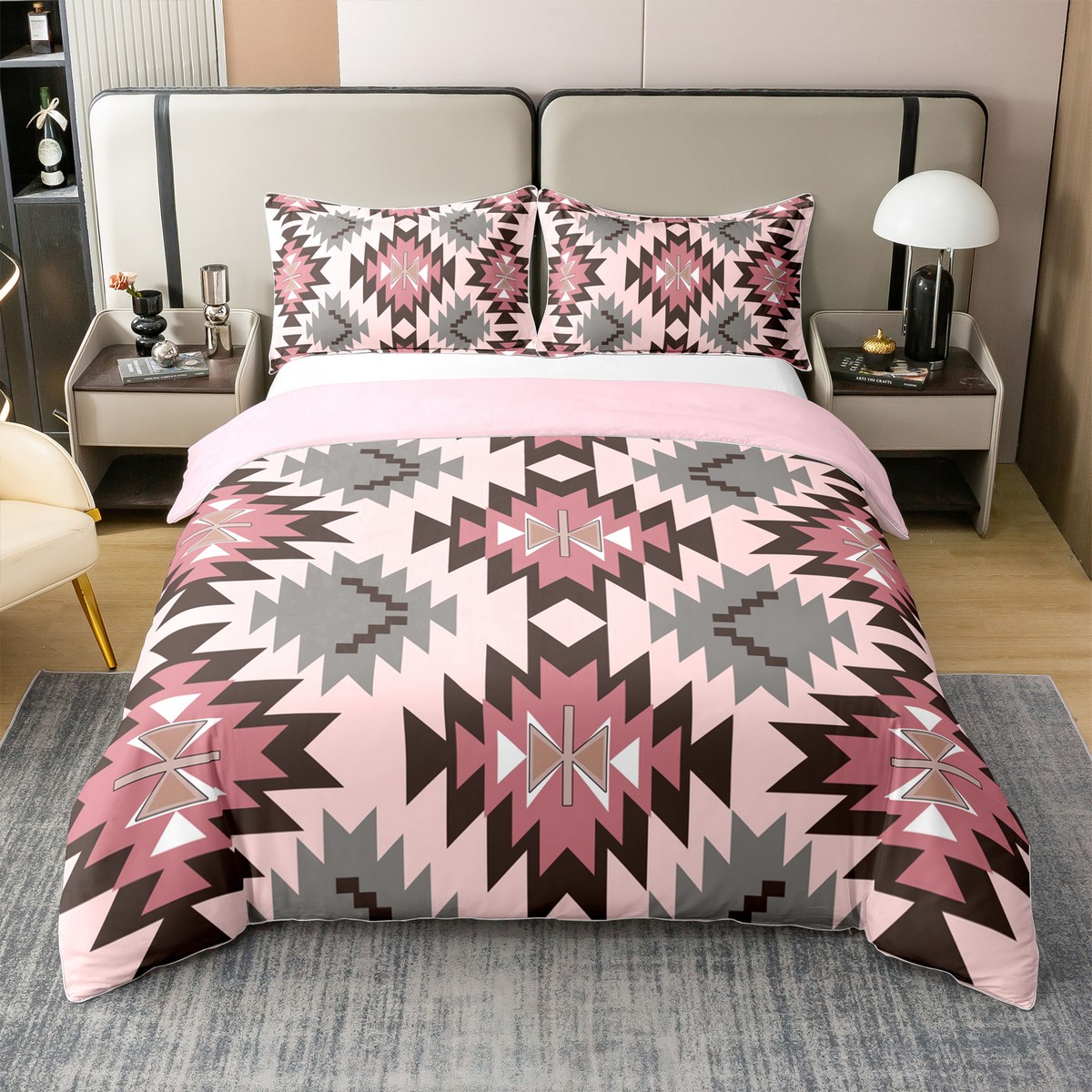 Erosebridal Bohemian Aztec 100% Cotton Duvet Cover King Size,Exotic ...