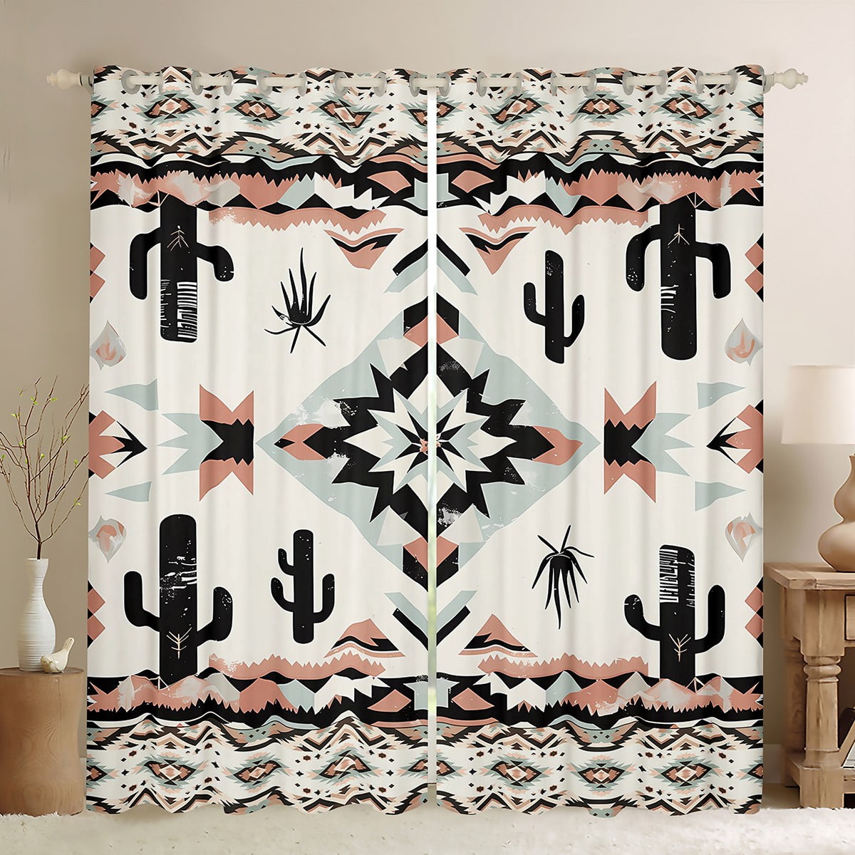 Erosebridal Bohemian Aztec Curtains and Drapes (52Wx84L),Tropical ...