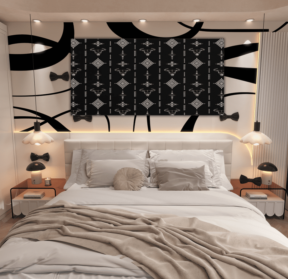 Erosebridal Bohemian Aztec Paintings Wall Decor Bedroom, Rustic Cow Skull Poster Prints 58x29 ...