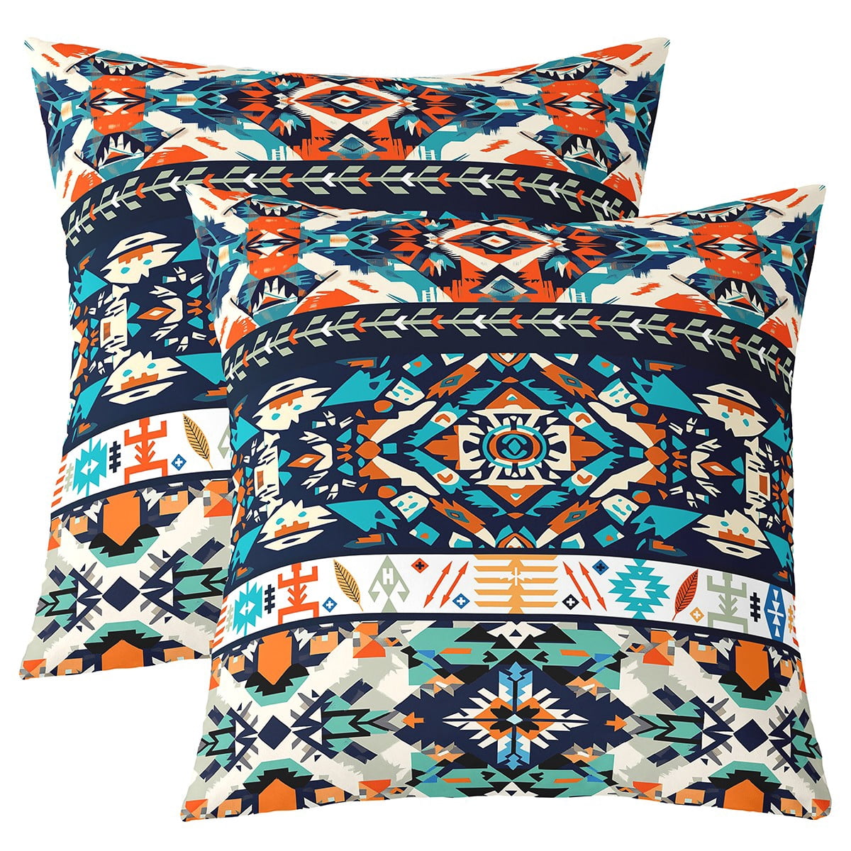 Erosebridal Bohemian Aztec Pillow Cases Set of 2,Exotic Style Cushion ...