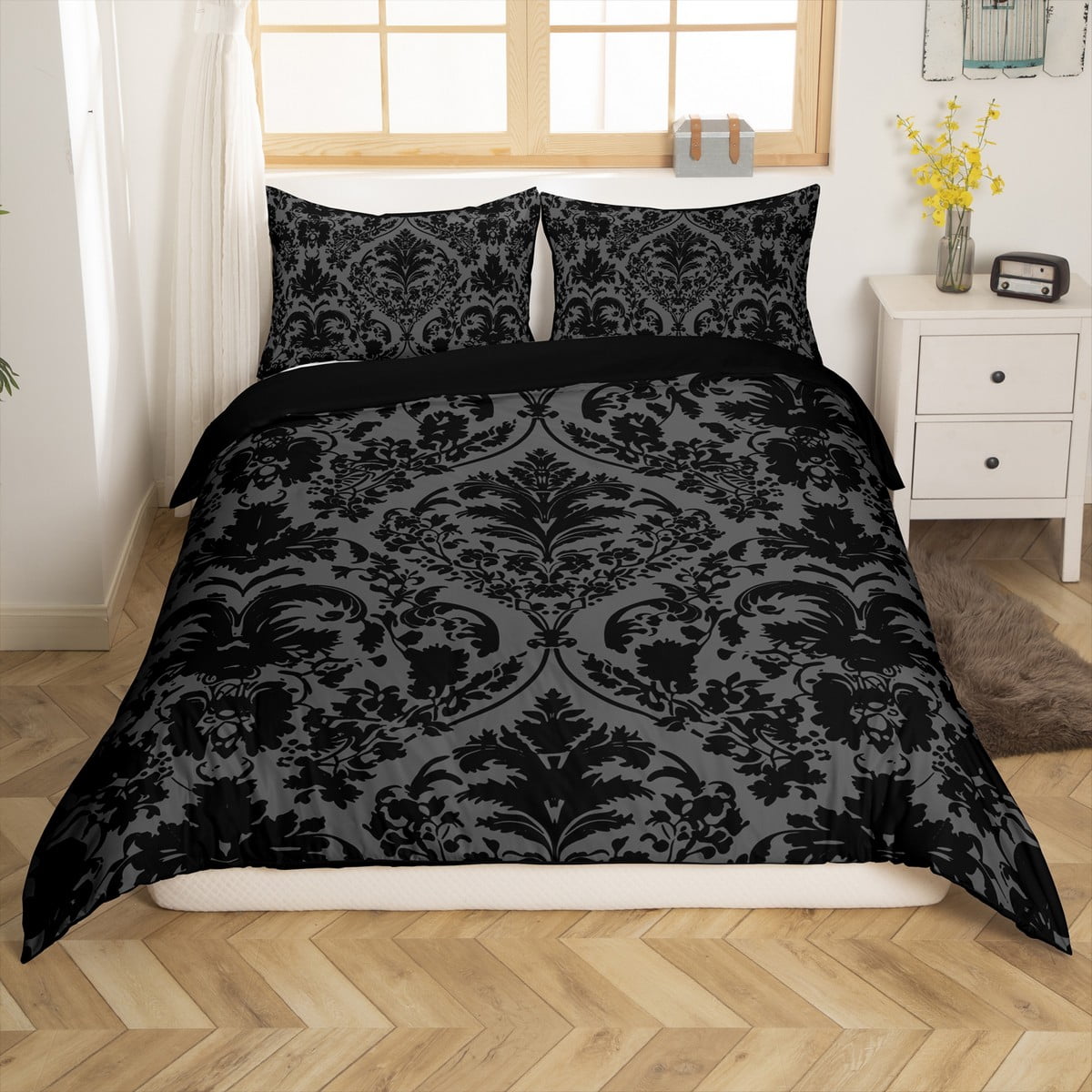 Erosebridal Bohemian Damask Comforter Cover King,Traditional Floral ...