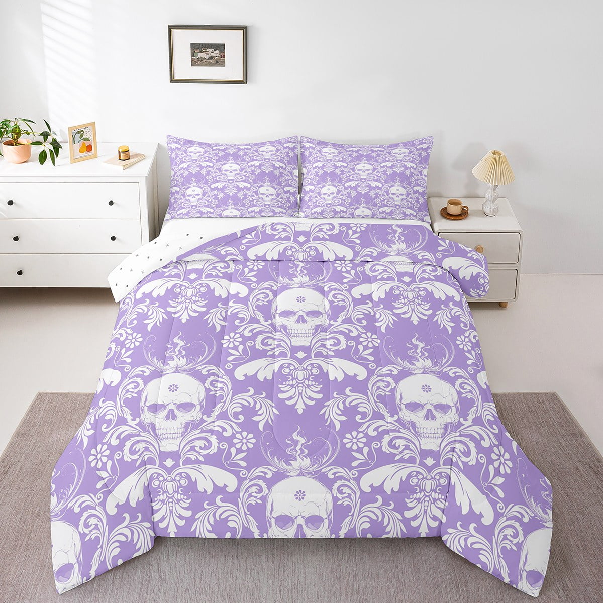 Erosebridal Bohemian Skull Comforter Sets Queen Size,Exotic Style Bedding Queen Comforter Set ...
