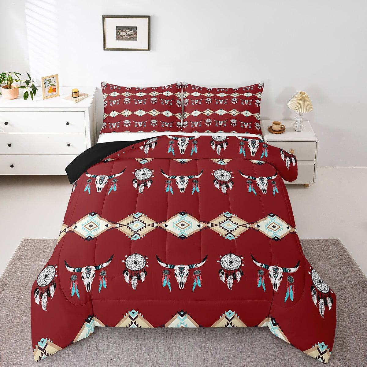 Erosebridal Boho Aztec Bedding Sets Queen with Comforter, Bohemian ...