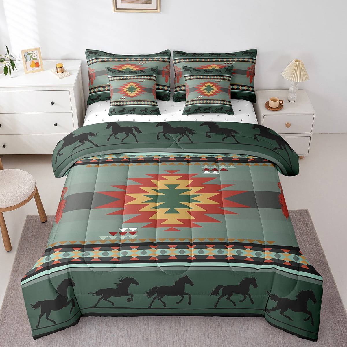 Erosebridal Boho Geometry Bedding Queen Size,Tribal Aztec Bedding Sets ...