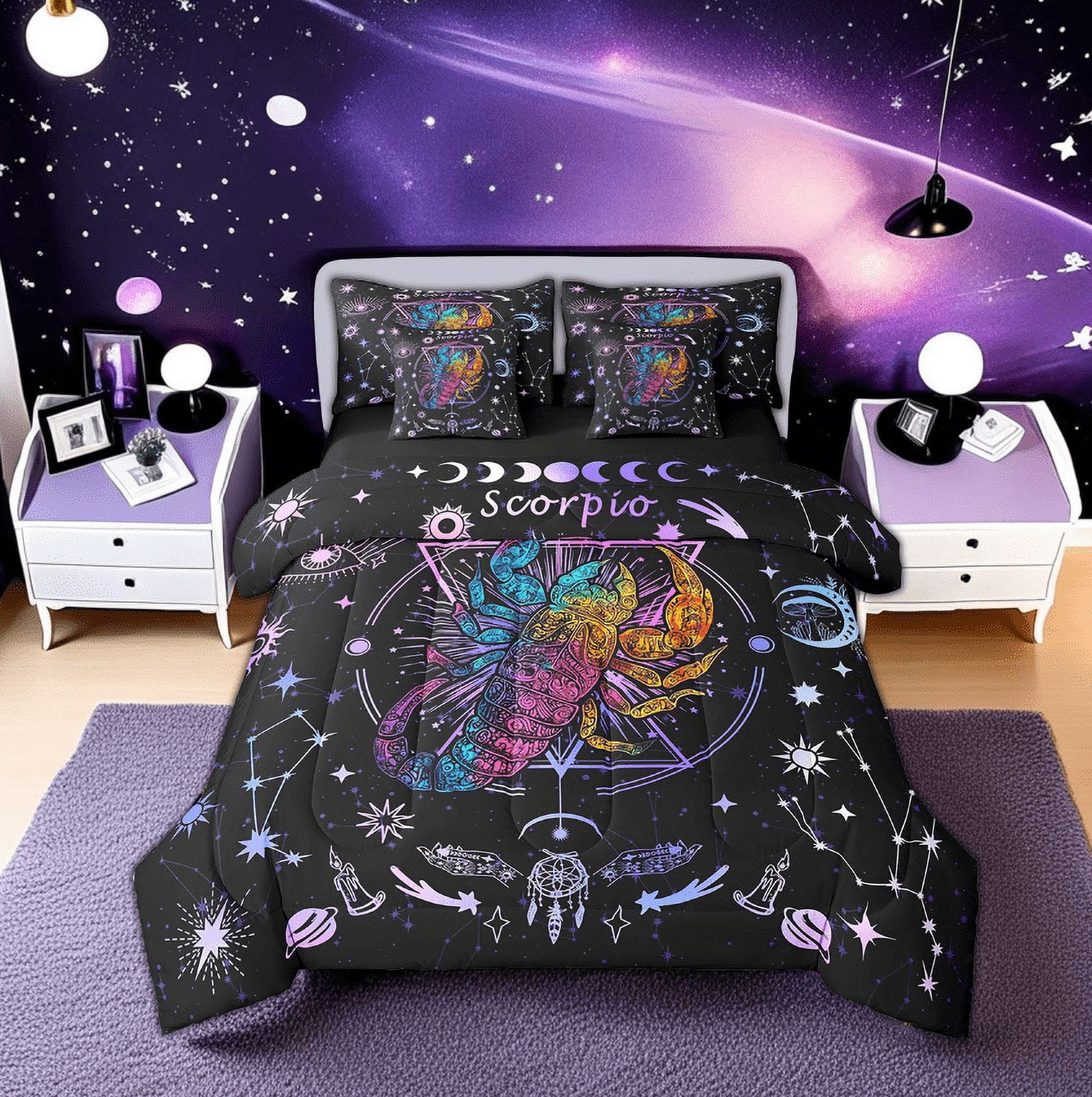 Erosebridal Boho Scorpio Bedding Sets King Size, Hippie Horoscope ...