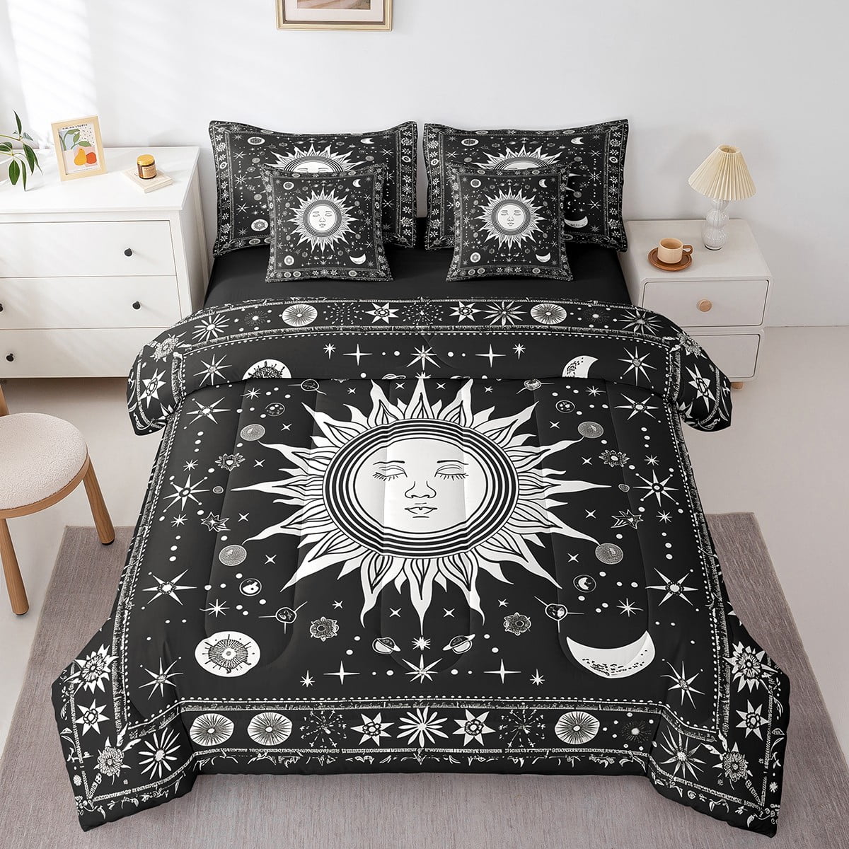 Erosebridal Bohomian Sun Bedding Sets Queen Size, Mystic Galaxy Bedding ...