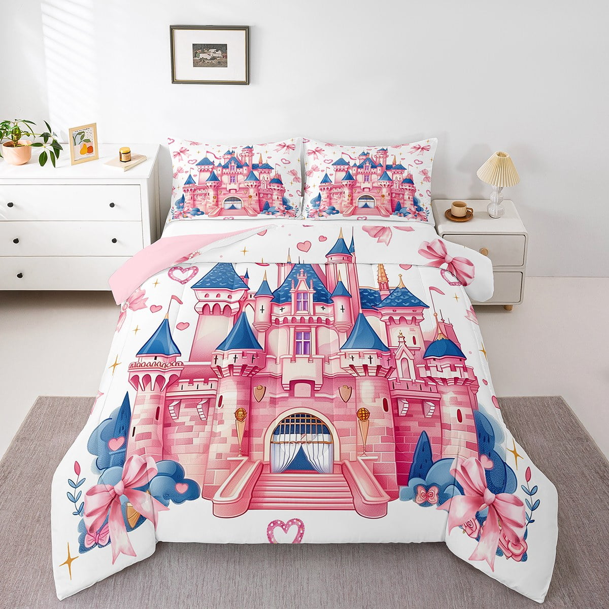 Erosebridal Bowknot Dreamy Princess Bedding Twin Comforter Set,Fairy ...
