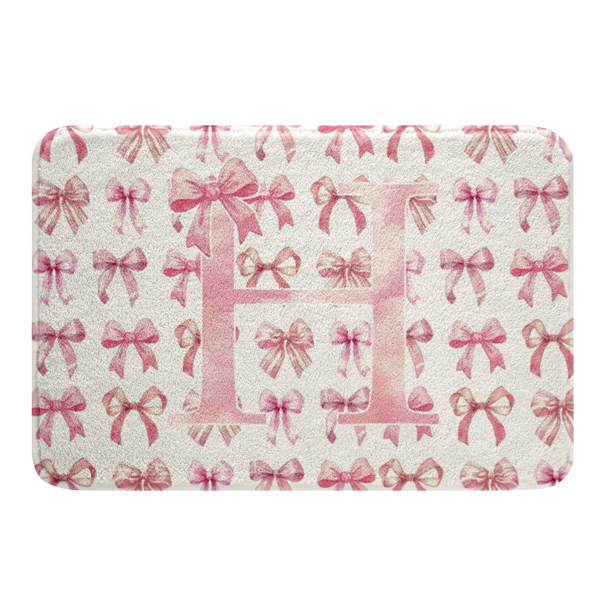 Erosebridal Bowknot Letter Bathtub Mat 20x32,Pink White Bath Rug ...