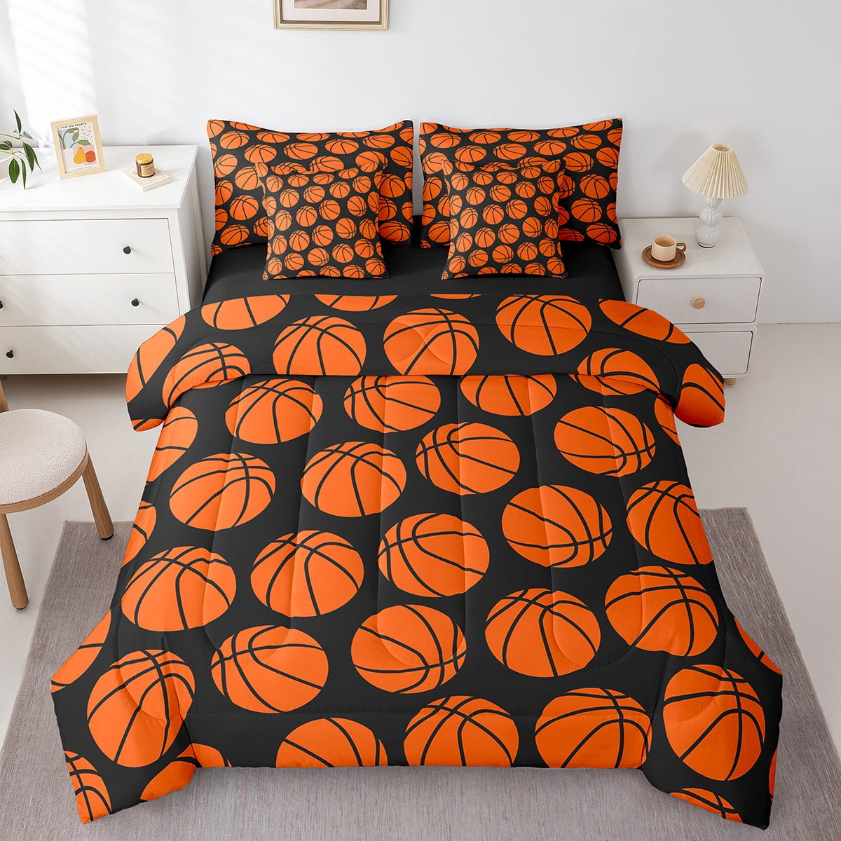 Erosebridal Basketball Bedding Sets Queen Size, Sports Lovers Comforter Sets with Sheets ...