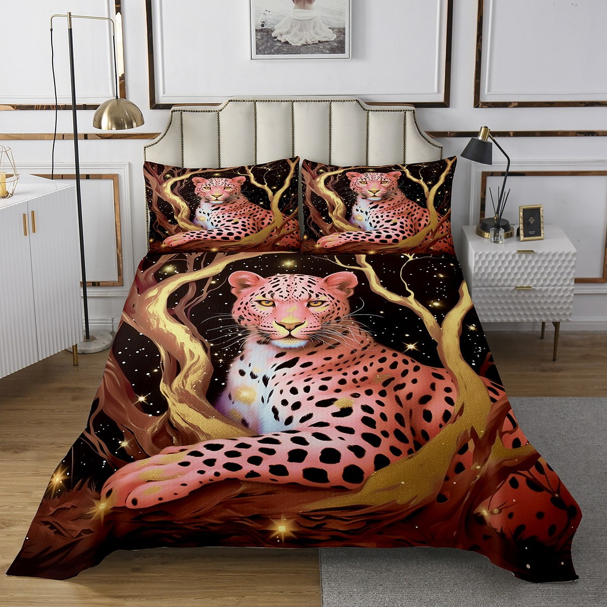 Erosebridal Boys Cheetah Bedspread Sets King Size, Twinkling Stars Bed ...