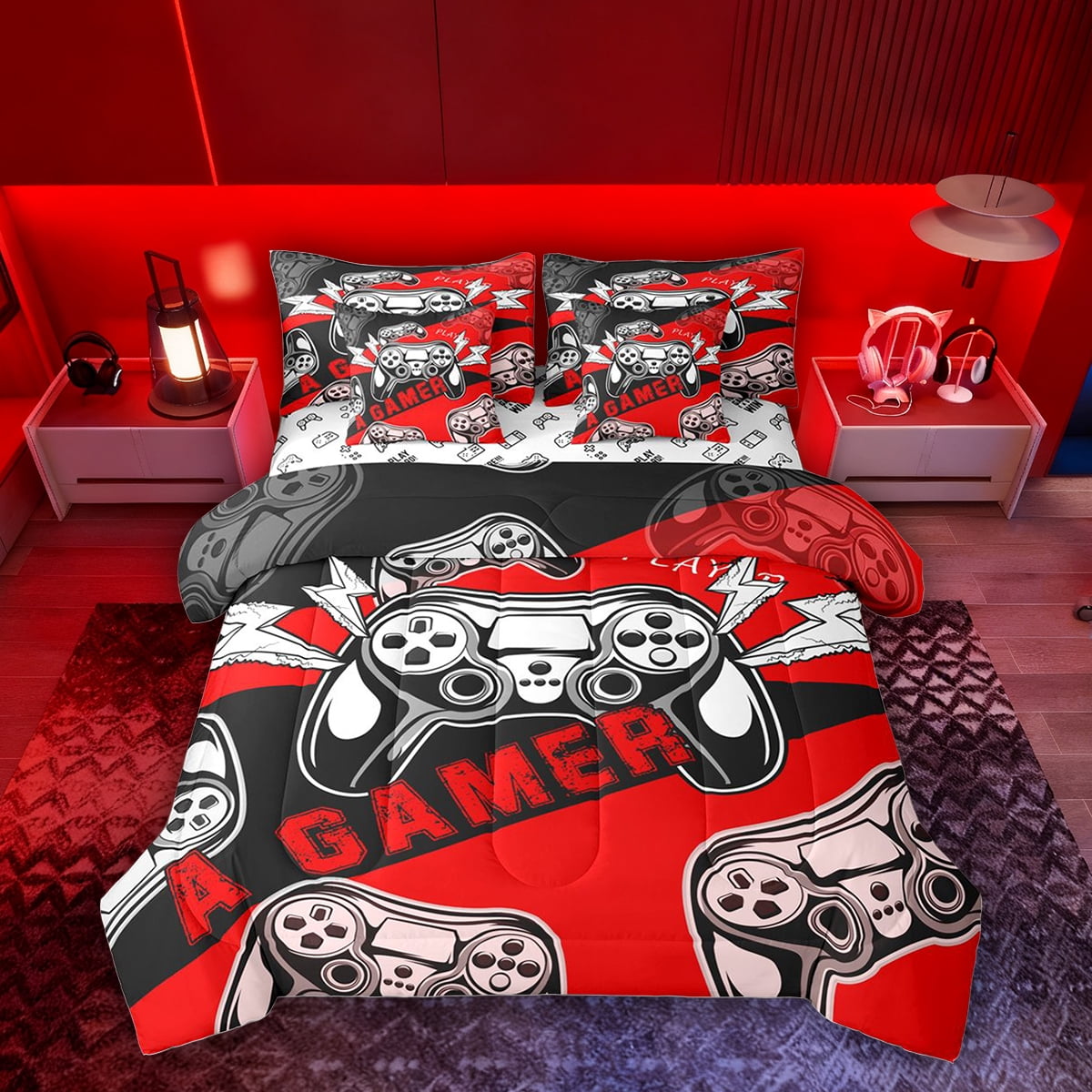 Erosebridal Boys Gamer Bedding Comforter Set, Video Game Controller ...