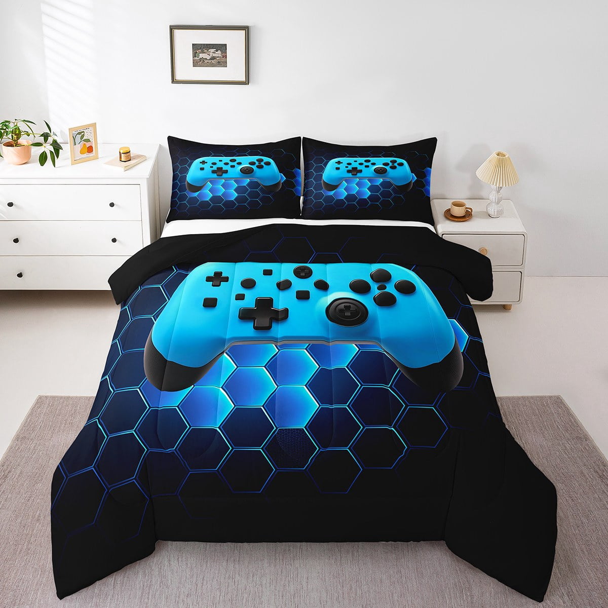 Erosebridal Boys Gamer Comforter Sets Twin Size, Gaming Theme Down ...