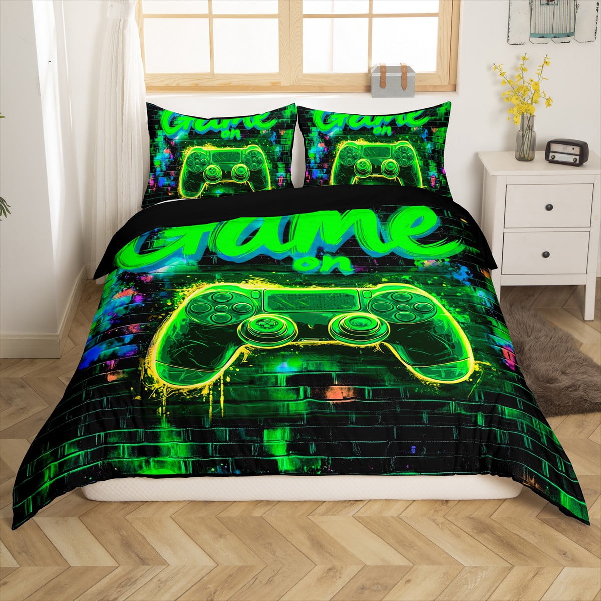 Erosebridal Boys Gamer Duvet Cover Full,Video Game Bedding Full Size ...