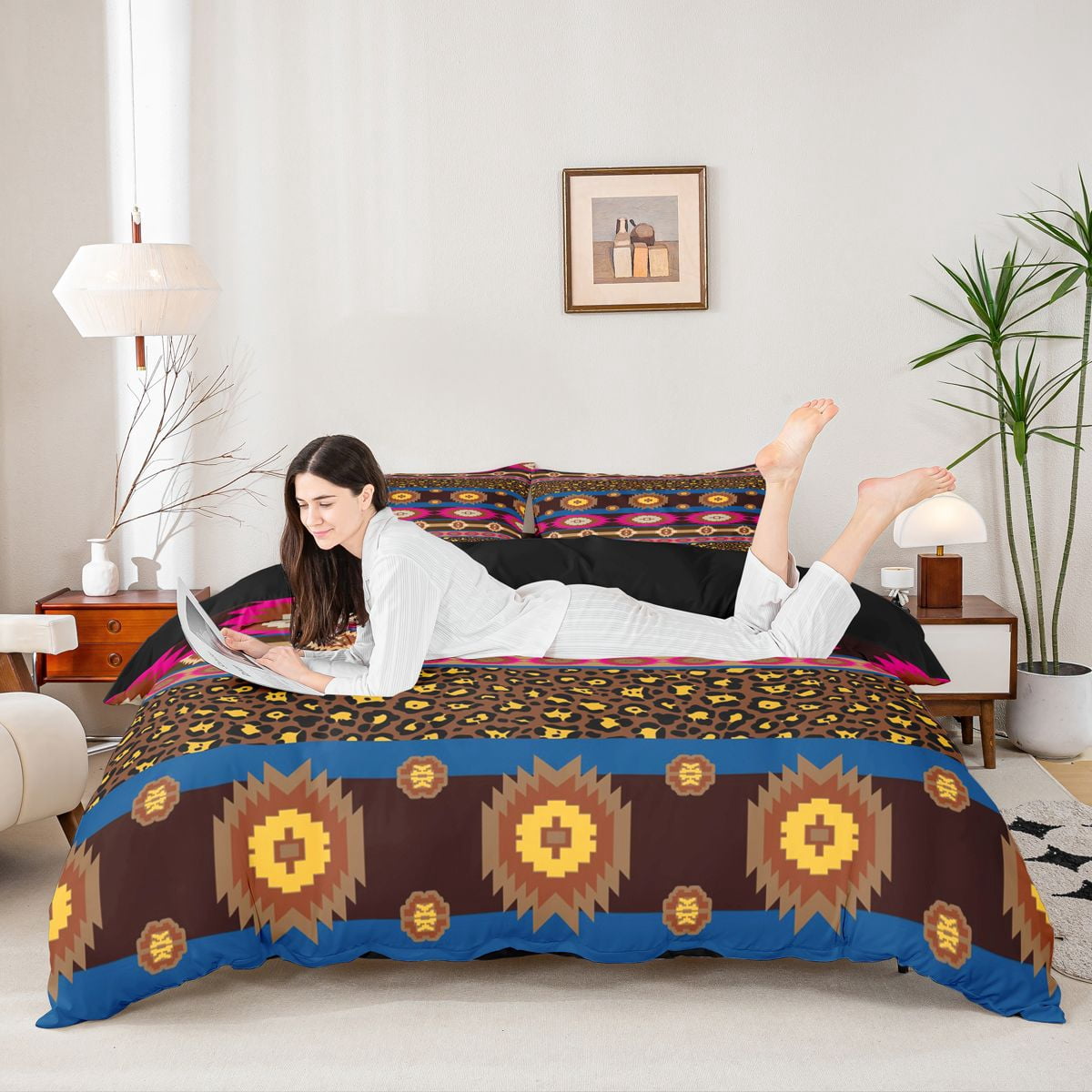 Erosebridal Boys Girls Hippie Colorful Aztec Duvet Cover Set,Teens ...