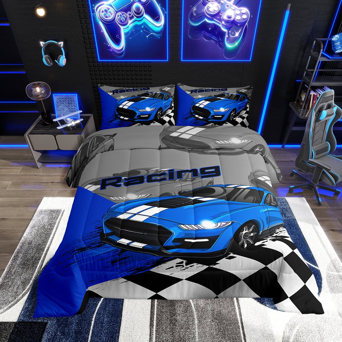 Erosebridal Race Car Bedding Speed Sports Car Twin Bed Comforter Set ...