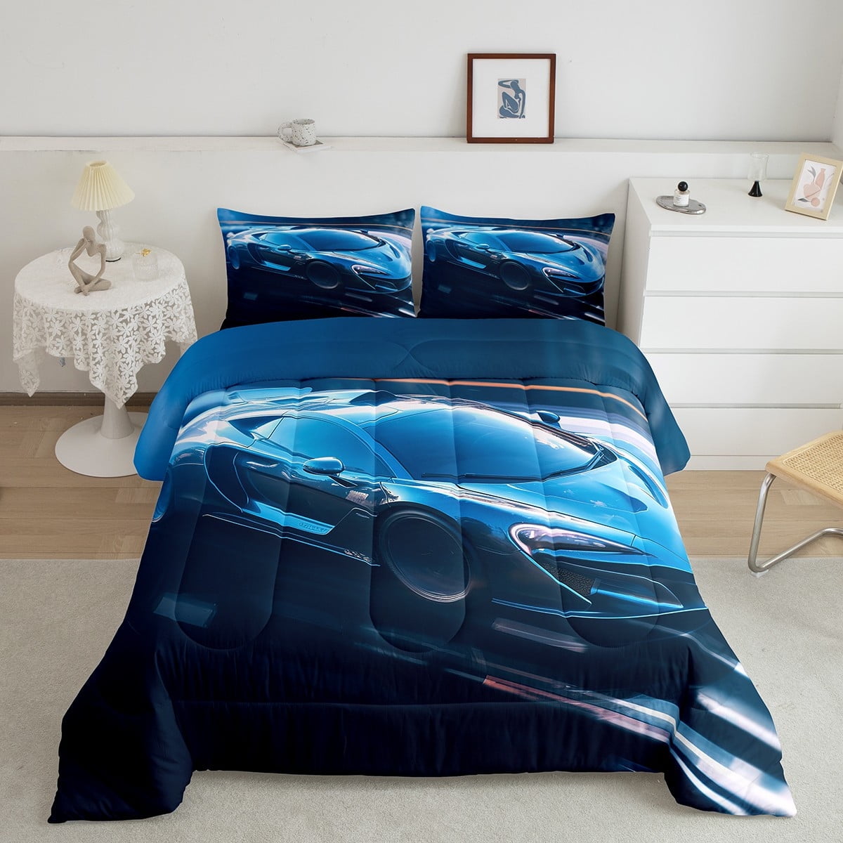 Erosebridal Racing Car Twin Size Comforter Set for Teens Youth Men ...