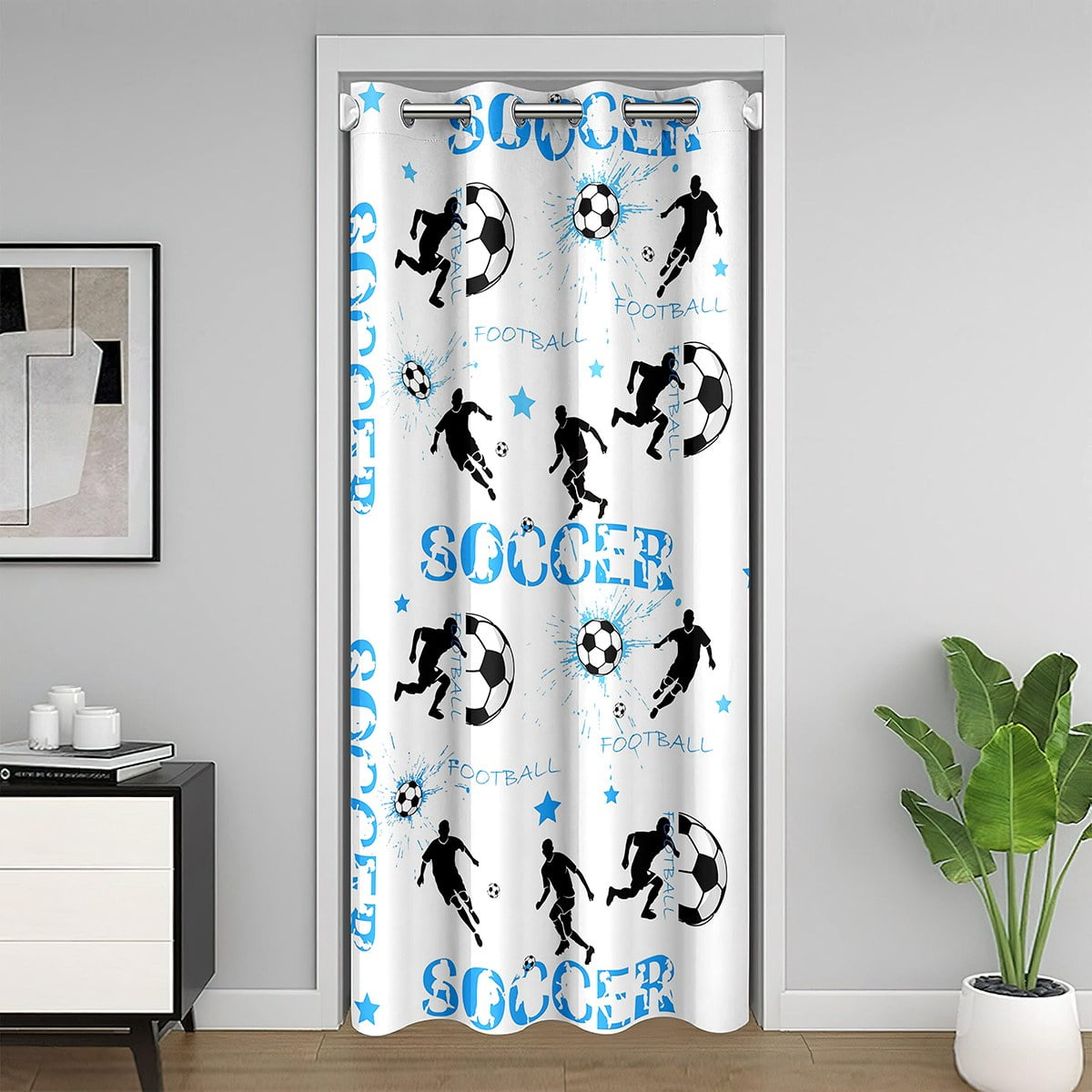 Erosebridal Boys Soccer Doorway Curtain Privacy 1 Panel, 52"x84 ...