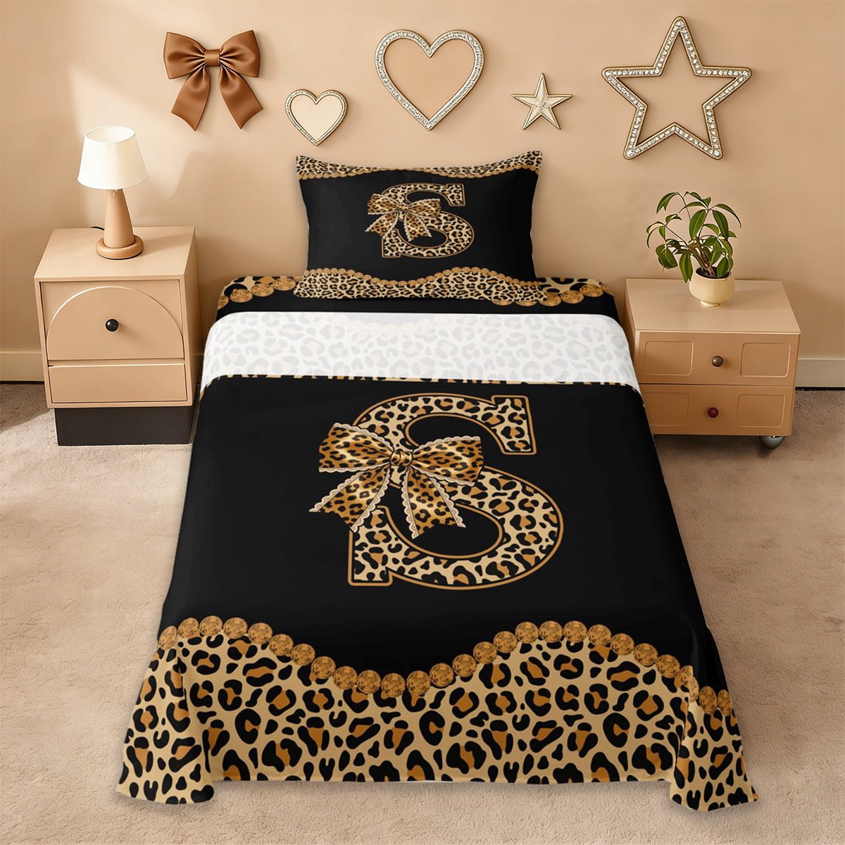 Erosebridal Brown Initial Alphabet S Twin Sheet Sets,Fashion Women ...