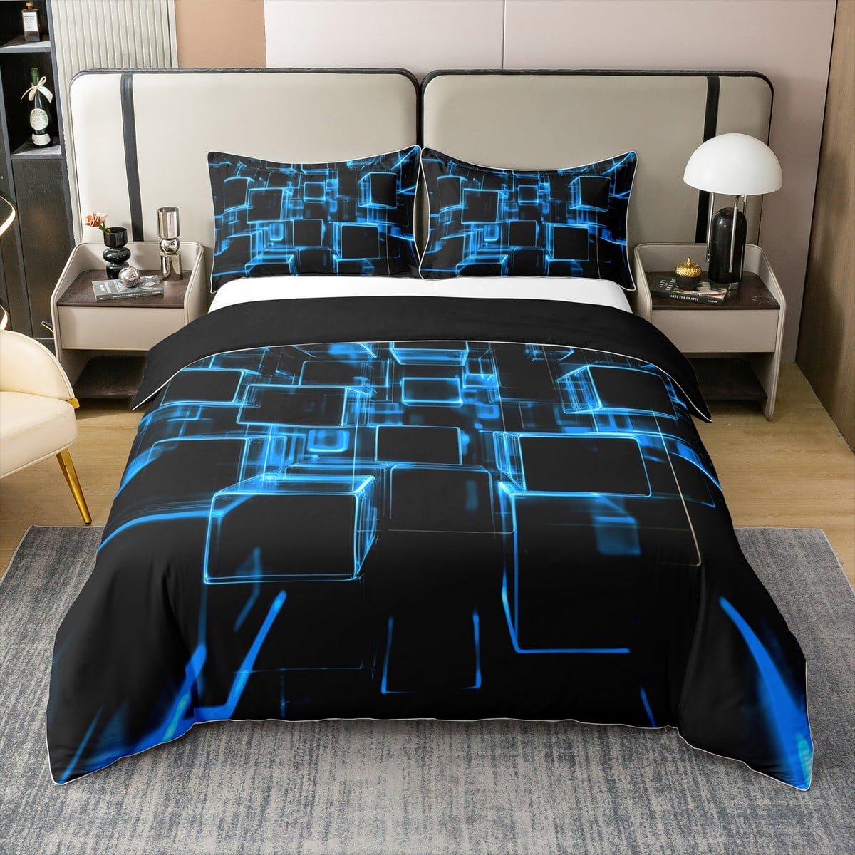 Erosebridal Buffalo Plaid 100% Cotton Duvet Cover King Size,Geometric ...