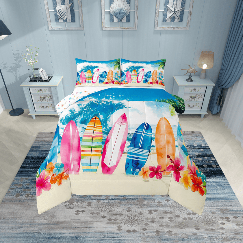 Erosebridal Sea Surfing Comforter Sets,Ocean Beach Comforters & Duvets ...