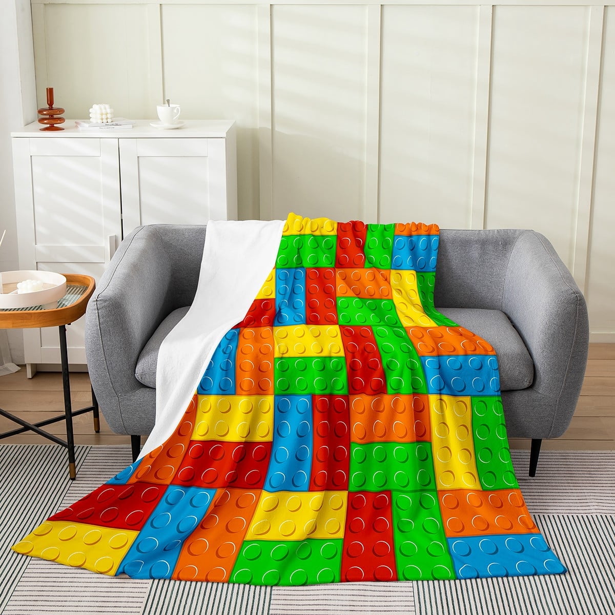 Erosebridal Building Blocks Throw Blanket for Couch, Colorful ...