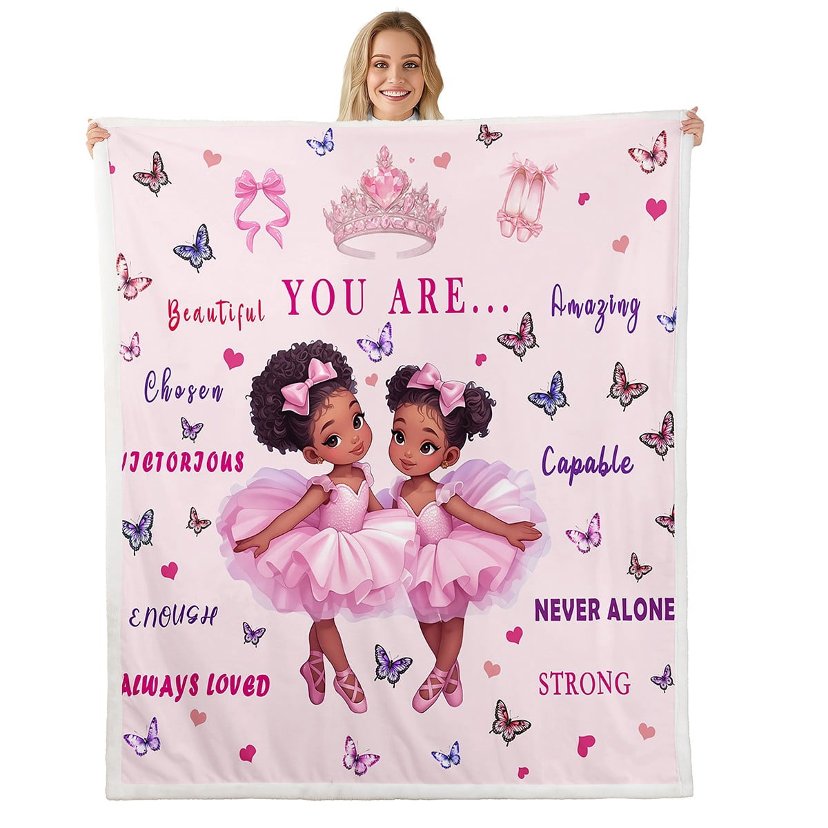 Erosebridal Butterfly Bowknot Throw Blanket for Couch 30x40,Princess ...