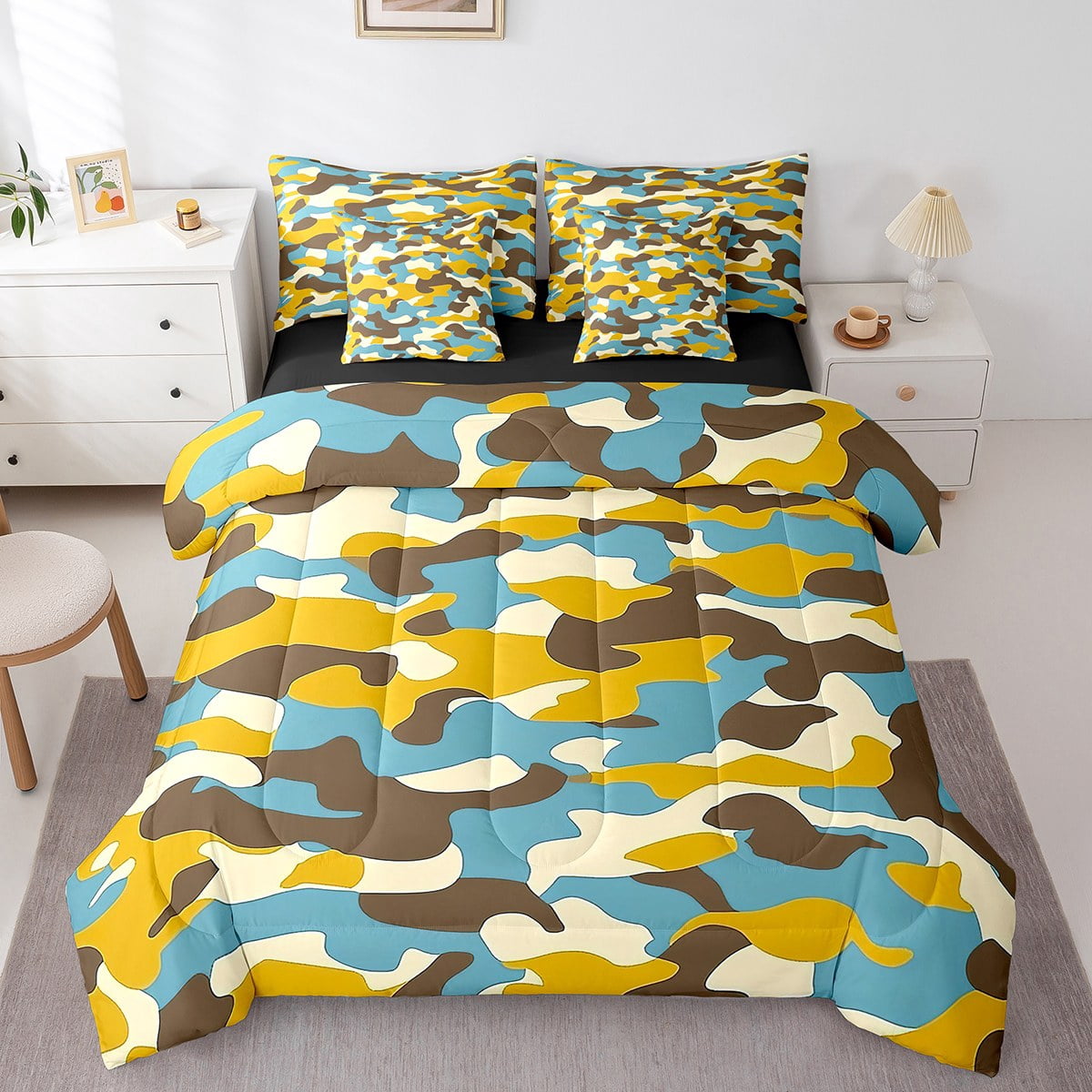 Erosebridal Camo Camouflage Bedding Sets King Size,Abstract Geometric ...