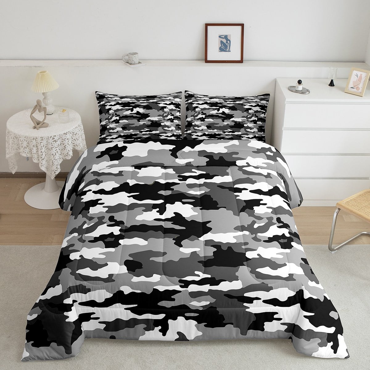 Erosebridal Camo Print Comforter Sets Full Size, Camouflage Comforters ...