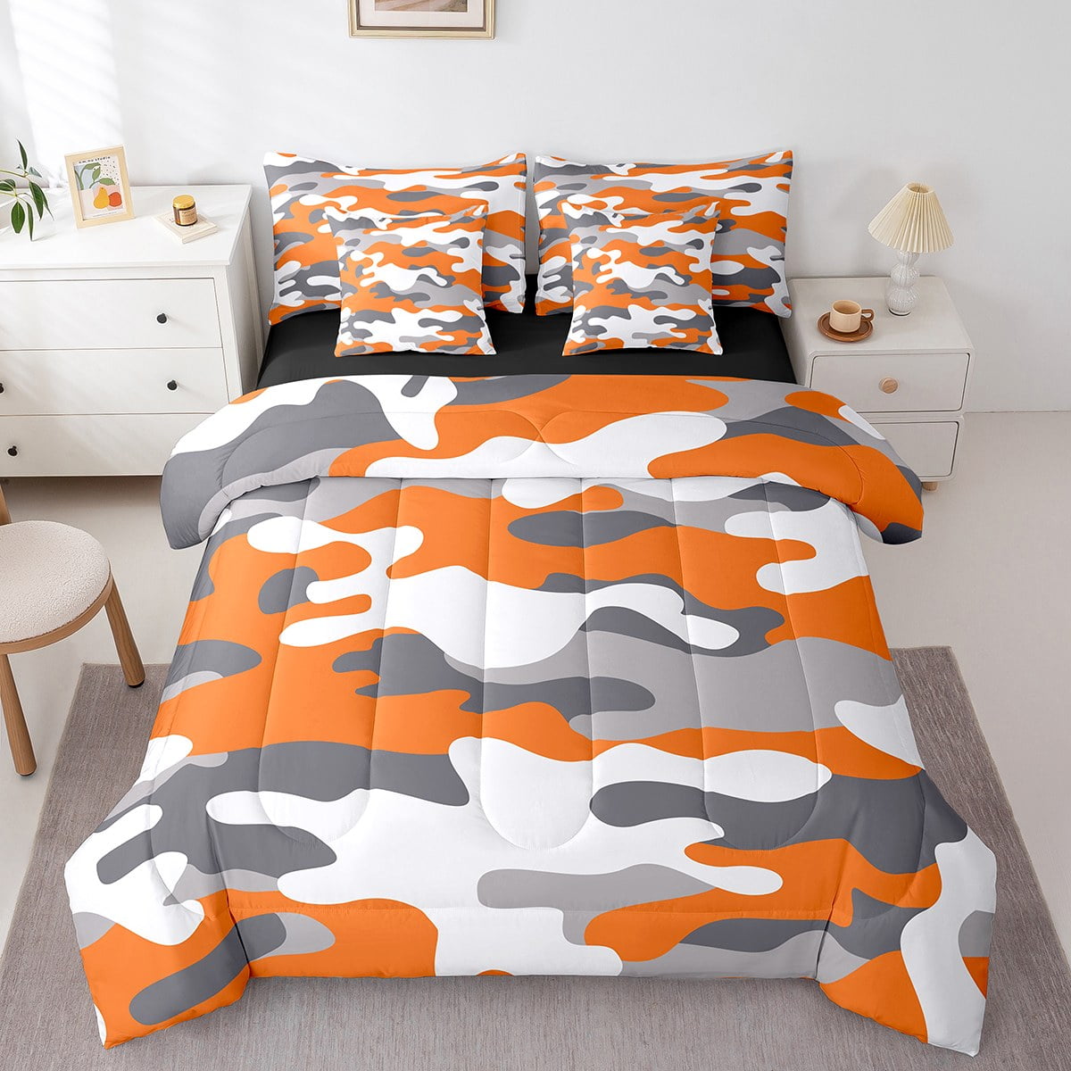 Erosebridal Camouflage Bedding Sets Full Size for Teens, Army Military ...