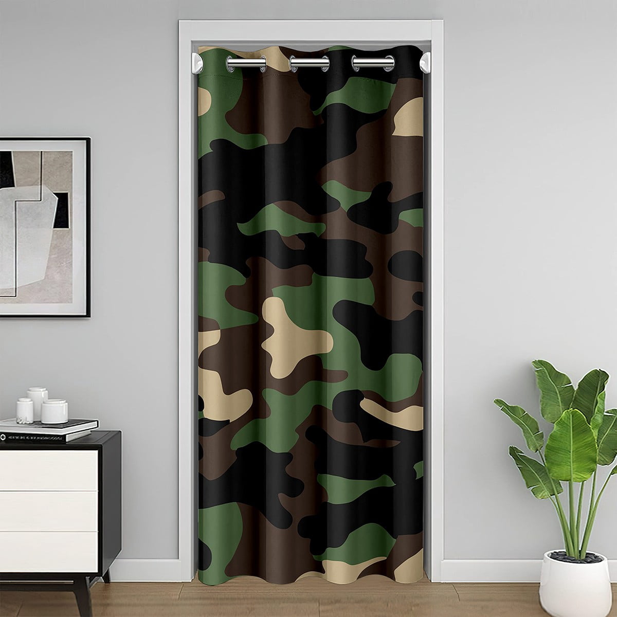 Erosebridal Camouflage Door Curtain Panel 42x80,Army Camo Room Divider ...