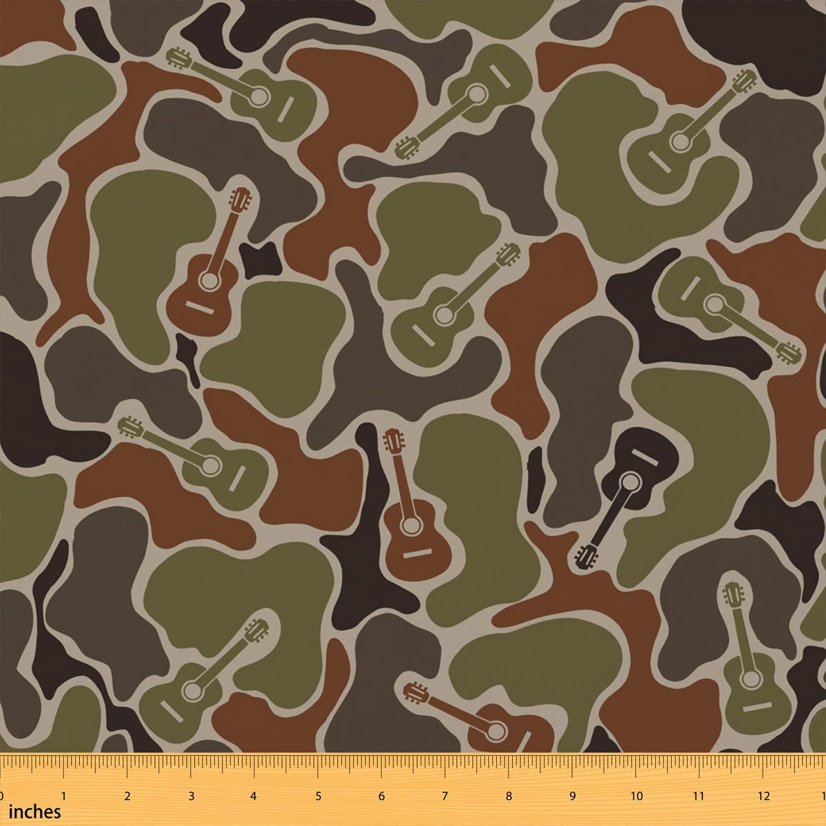 Erosebridal Camouflage Guitar Fabric by the Yard 2 Yards for Girls Boys ...