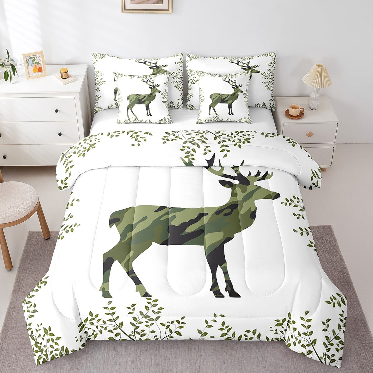Erosebridal Camouflage Moose Bedding Sets Queen Size,Wild Animals ...
