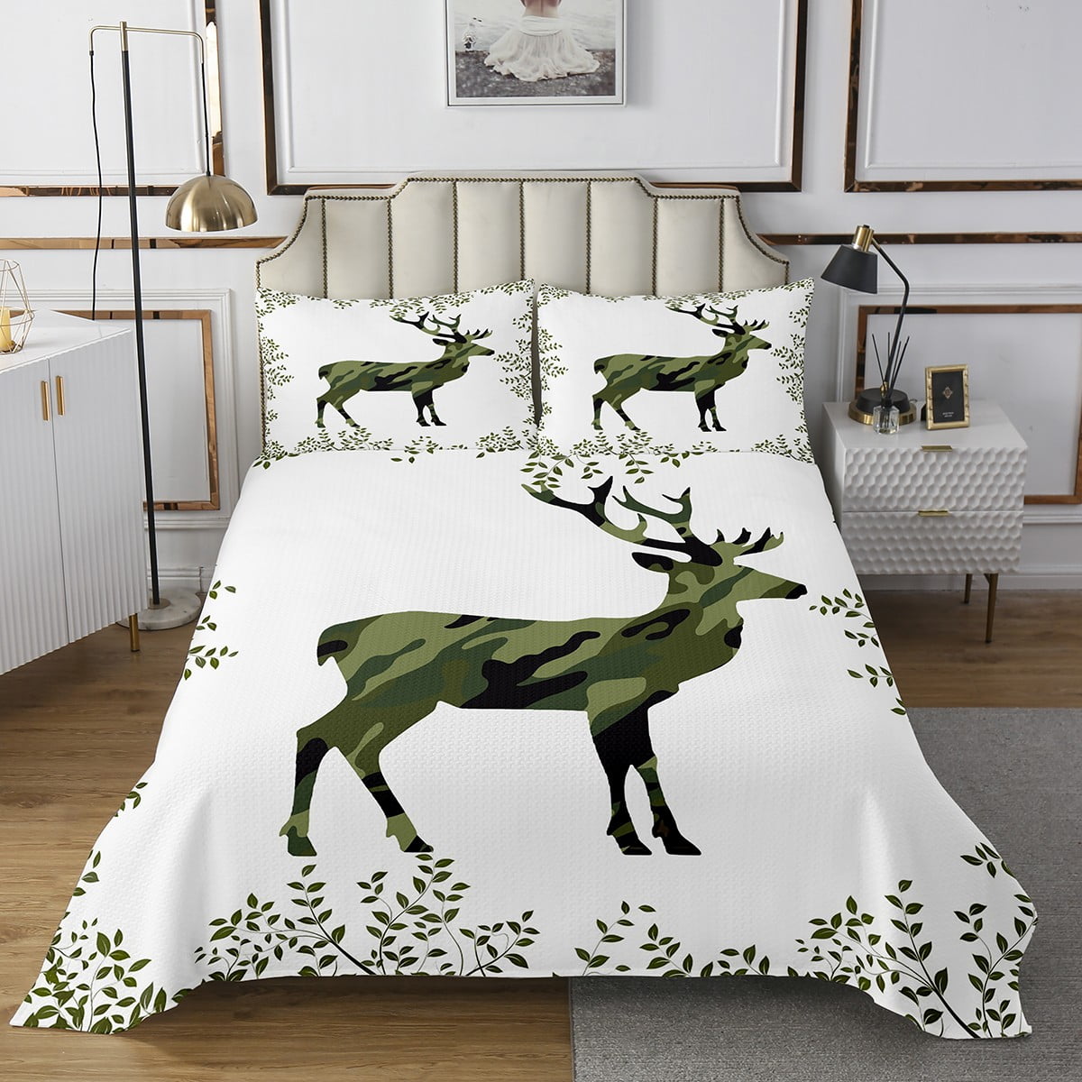 Erosebridal Camouflage Moose Bedspread Sets Twin Size,Wild Animals Bed ...
